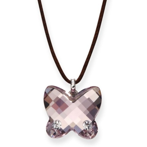 Swarovski | Jewelry | Swarovski Pink Crystal Butterfly Pendant | Poshmark